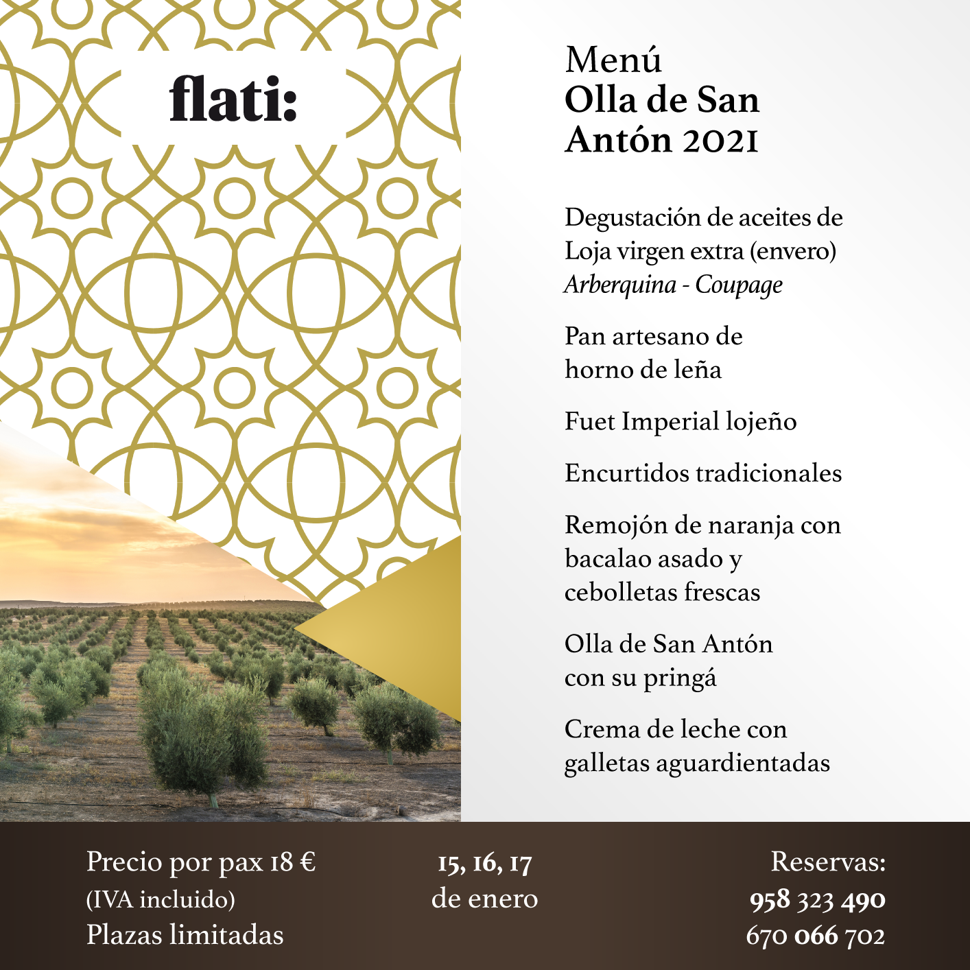 Menú Olla de San Antón Flati 2021 - Restaurante Flati